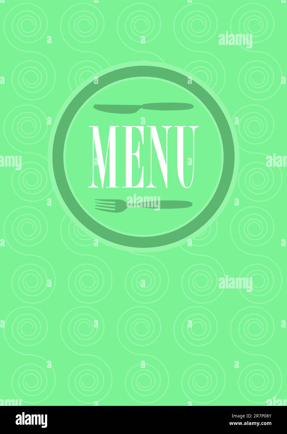 Menu Card Design - Menu Sign and Pattern in Shades of Green Stock ...