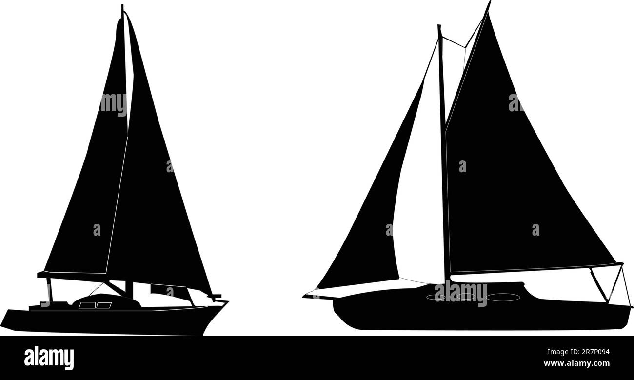 sailing boats collection - vector Stock Vector Image & Art - Alamy