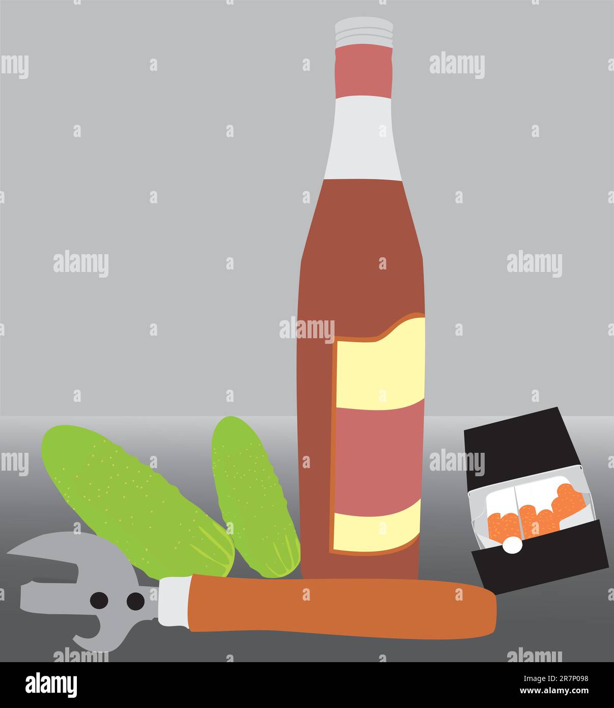 Still-life. Alcoholic drinks. Harm of alcohol. A pack of cigarettes ...