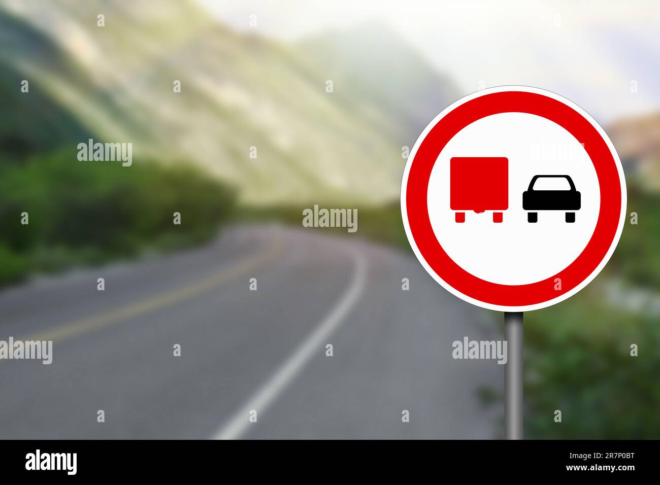 No Overtaking Road Sign Slovenian Regulatory Road Sign No Overtaking