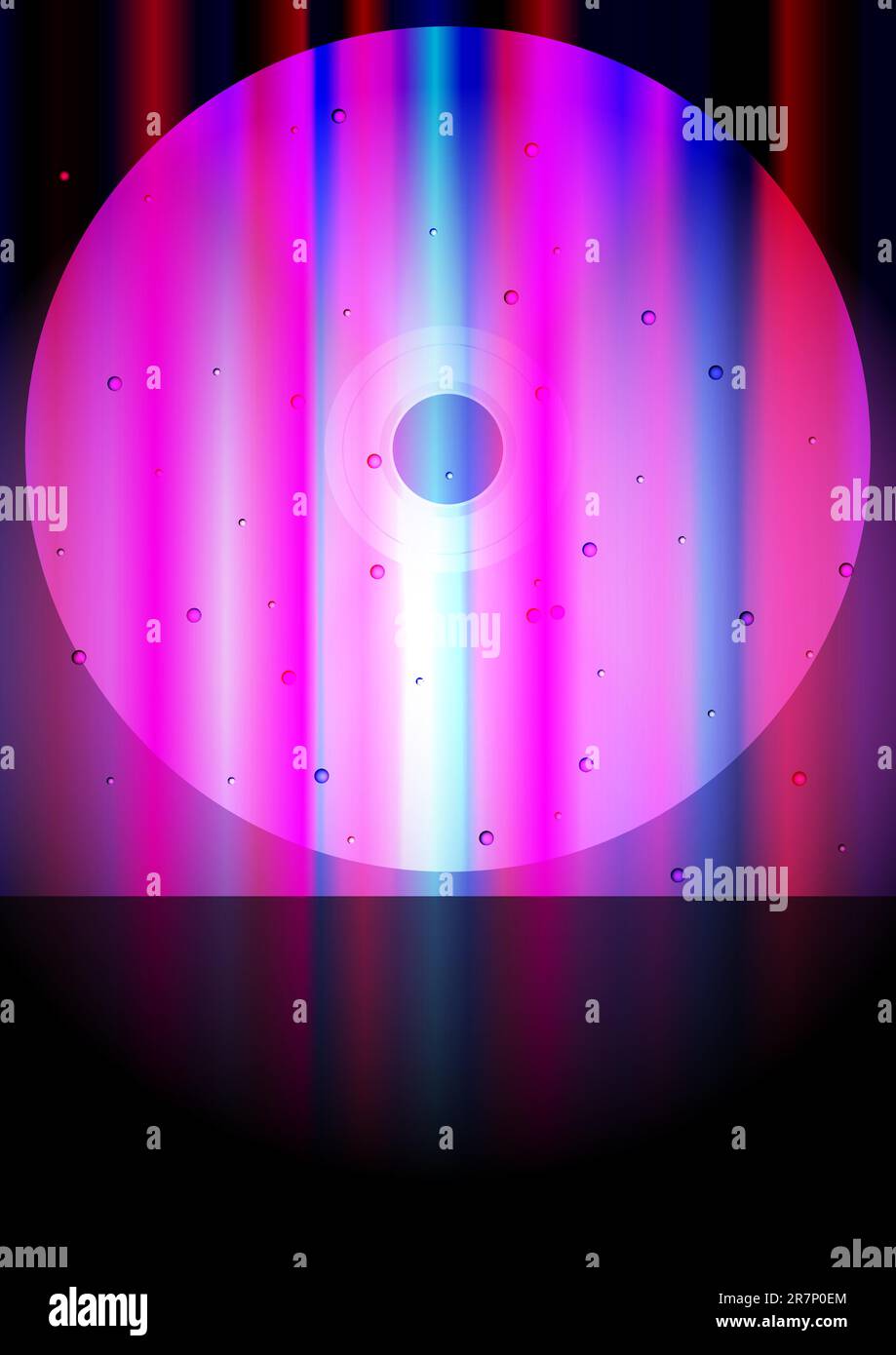 Abstract Music Background - Transparent CD Compact Disc on Magenta ...