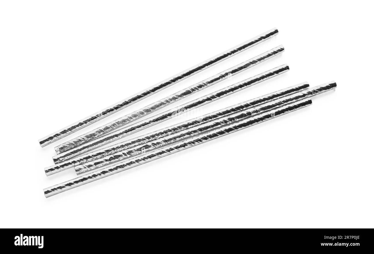 Silver plastic cocktail straws hi-res stock photography and images - Alamy