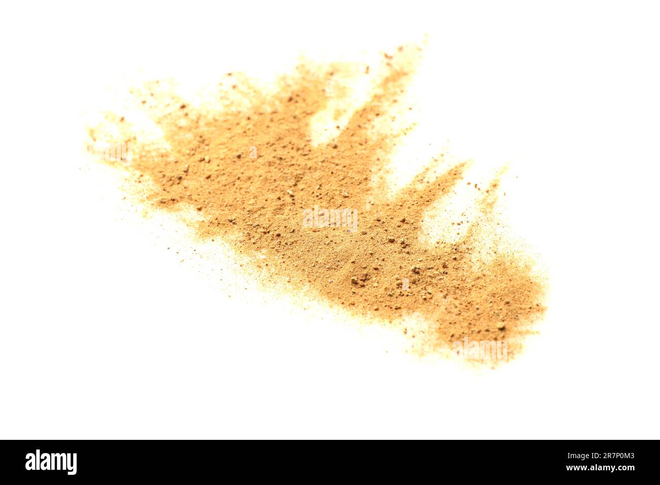 Pile of brown dust scattered on white background Stock Photo - Alamy
