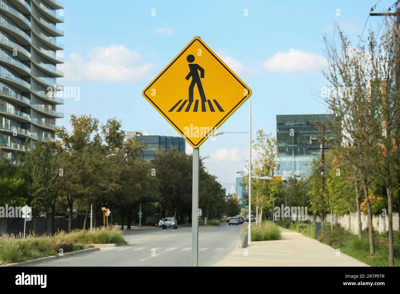 Road sign pedestrian crossing hi-res stock photography and images - Alamy