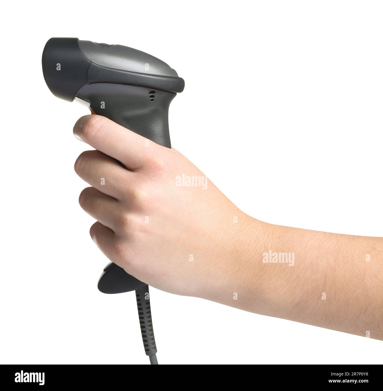 Woman scanner holding Cut Out Stock Images & Pictures - Alamy