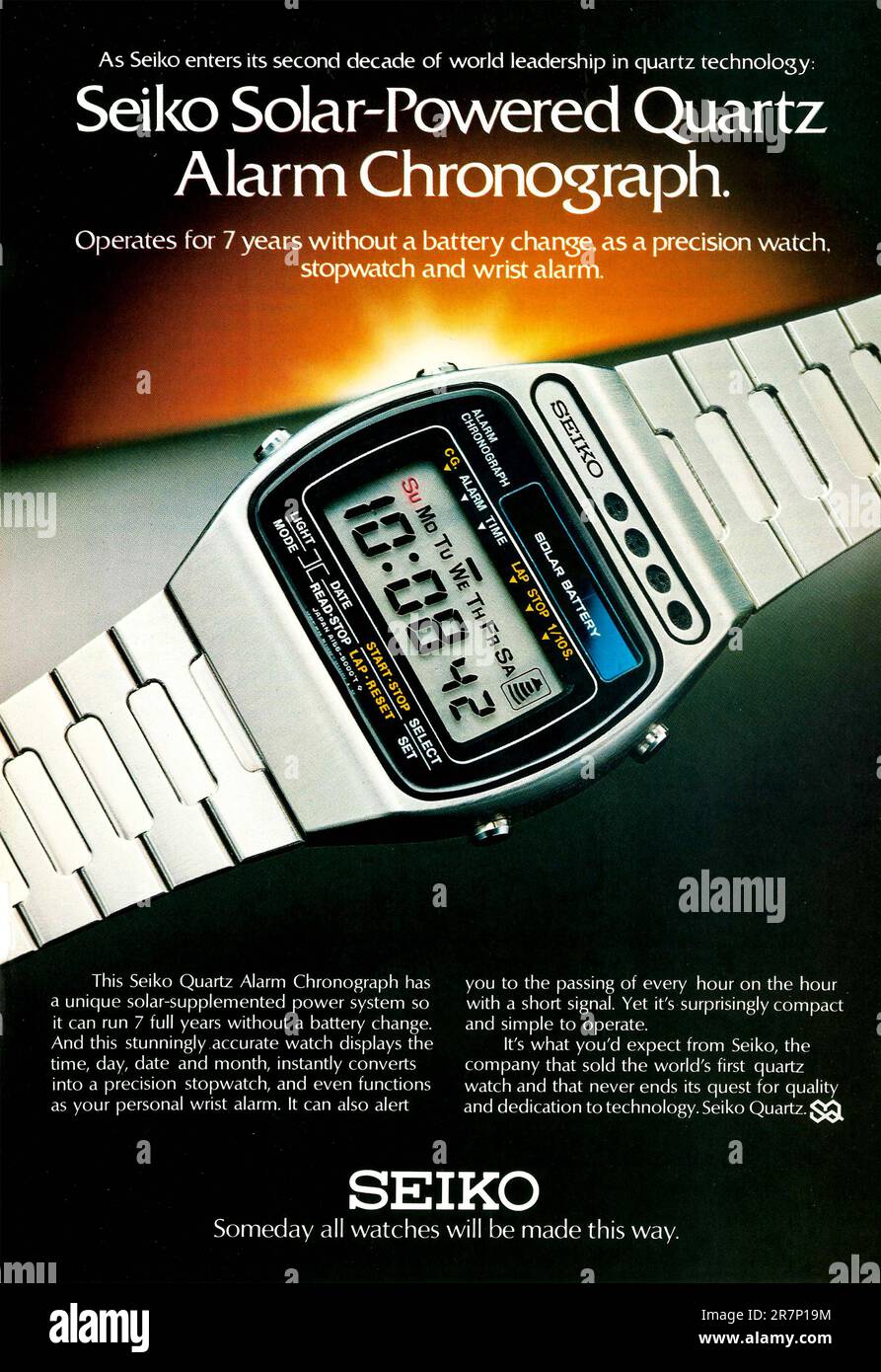 1979 Seiko Solar Chronograph Quartz Cronograph watch print ad Stock ...