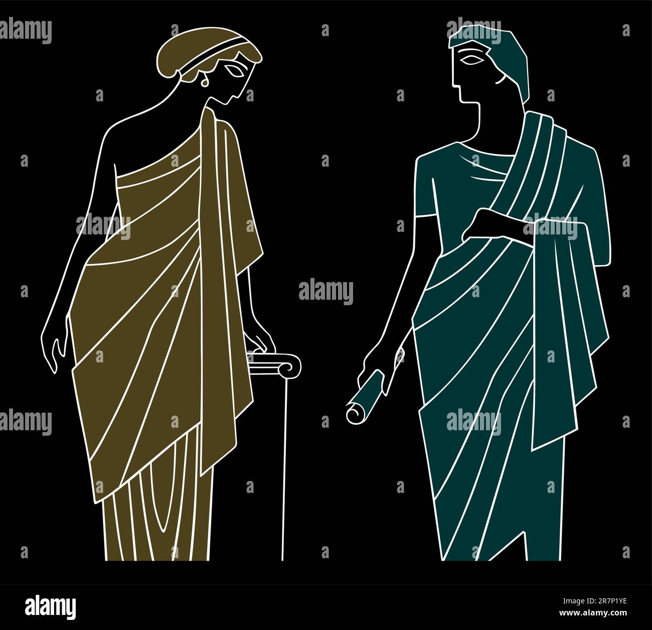 Woman on background ancient Stock Vector Images - Alamy