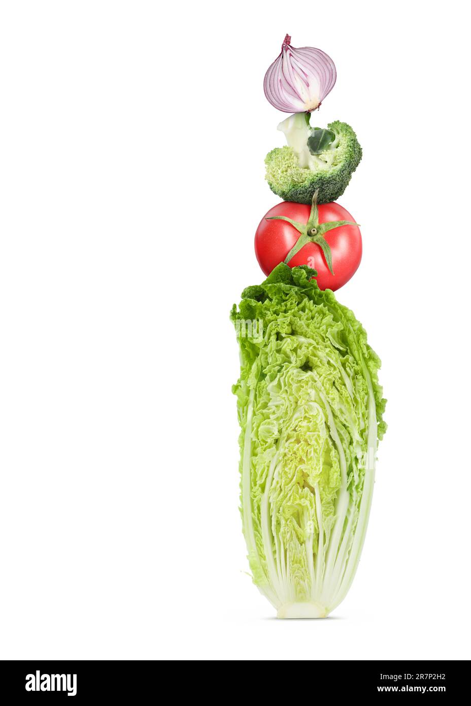 Stack of different fresh vegetables on white background Stock Photo - Alamy