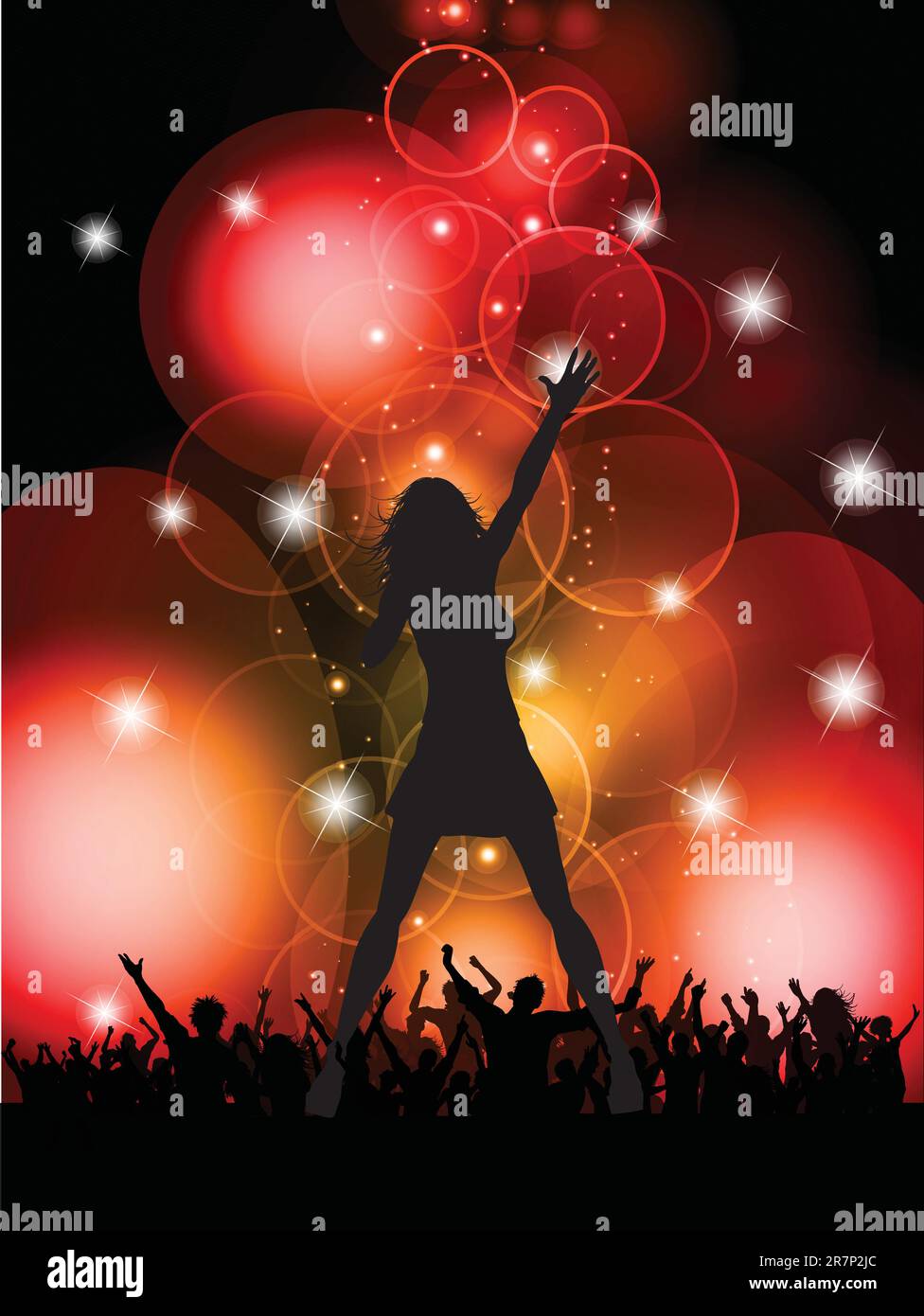 Female singer in a crowd Stock Vector Images - Alamy