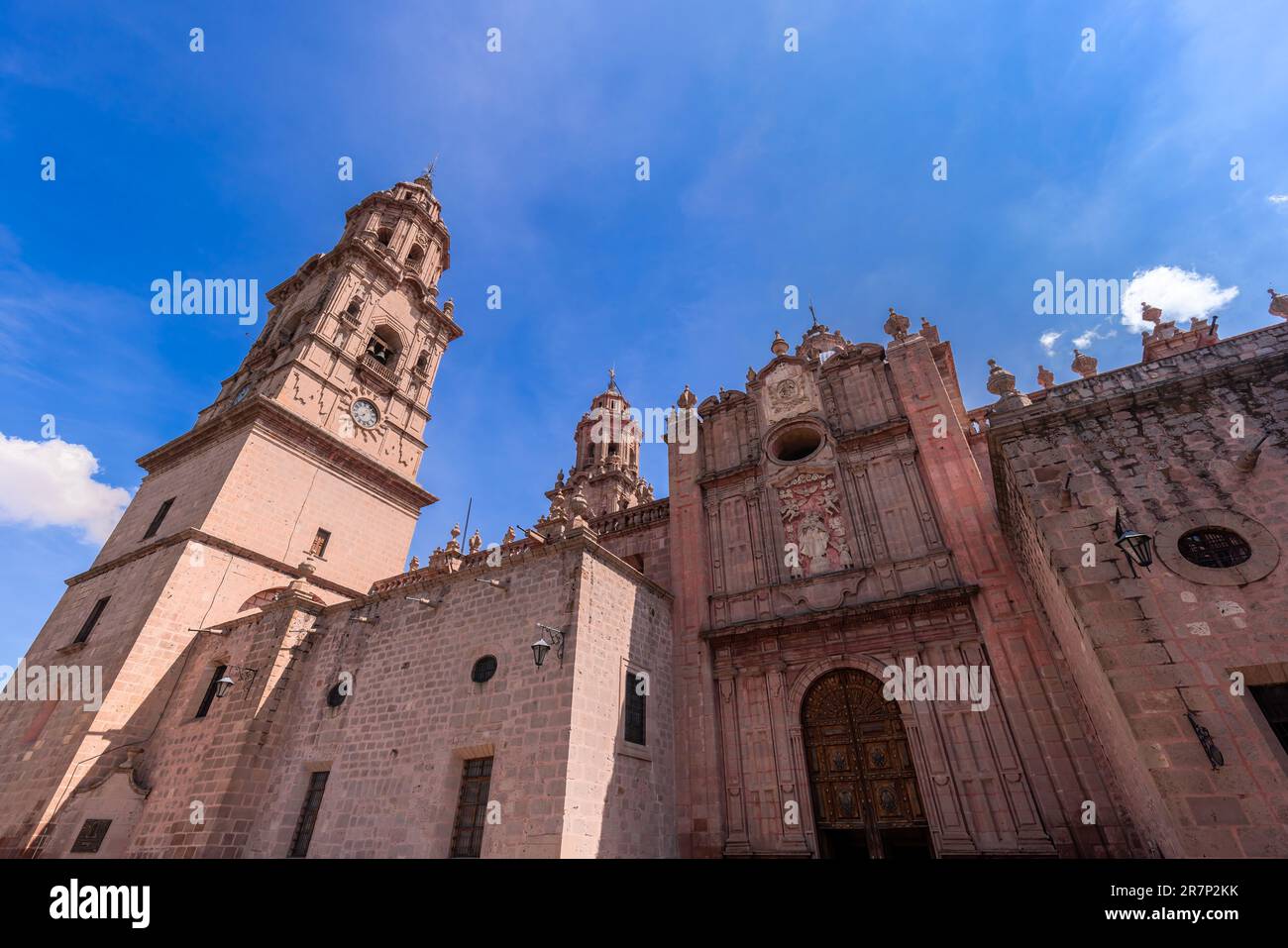 Mexico, Morelia, popular tourist destination Morelia Cathedral on Plaza ...
