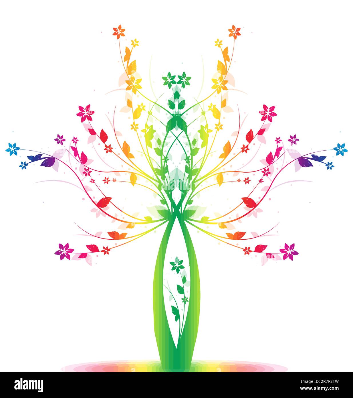 Colorful art tree isolated on white background Stock Vector Image & Art ...