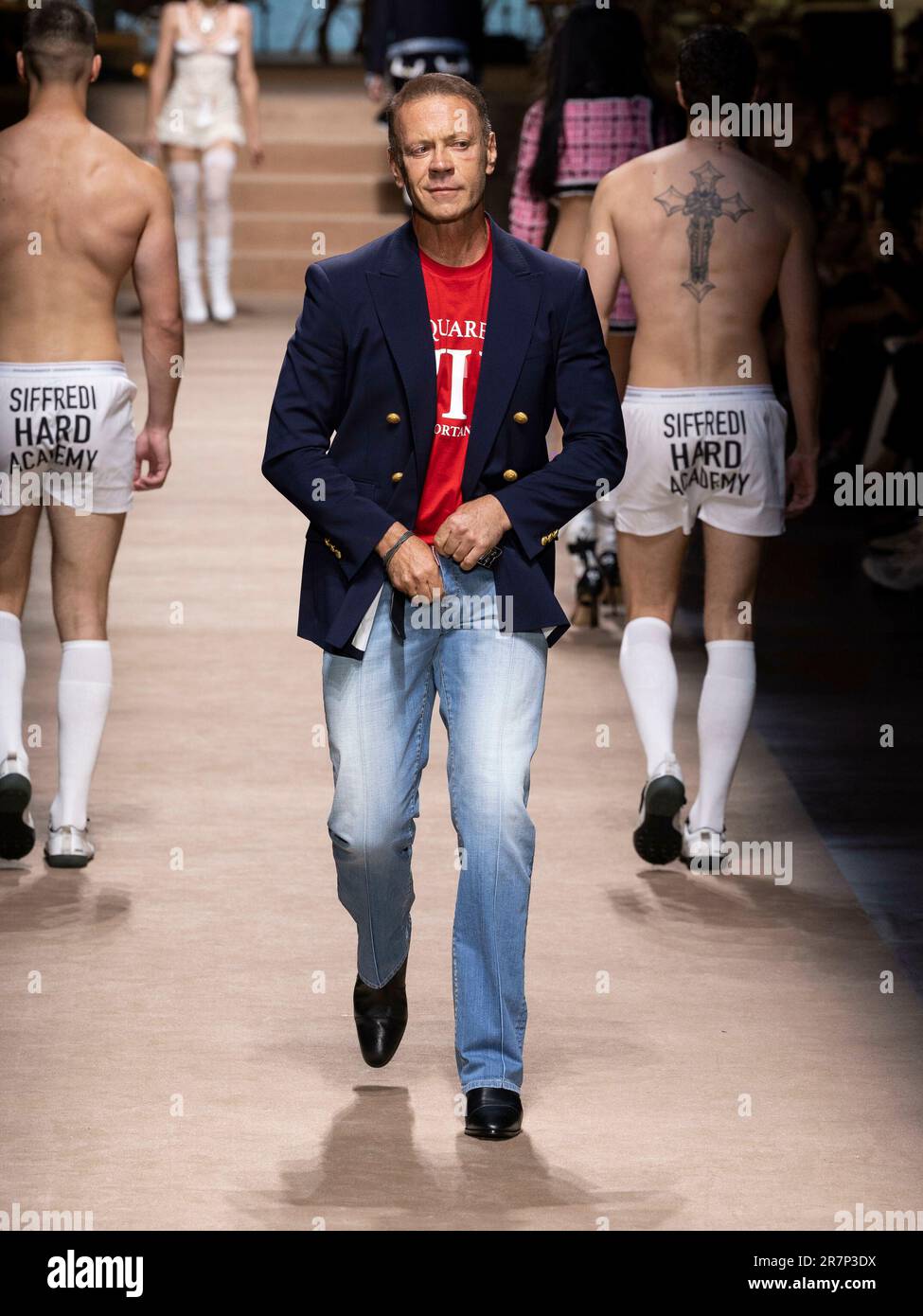 Rocco Siffredi at DSQUARED2 Spring Summer 2024 Runway during Milan ... Rocco Siffredi at DSQUARED2 Spring Summer 2024 Runway during Milan ...
