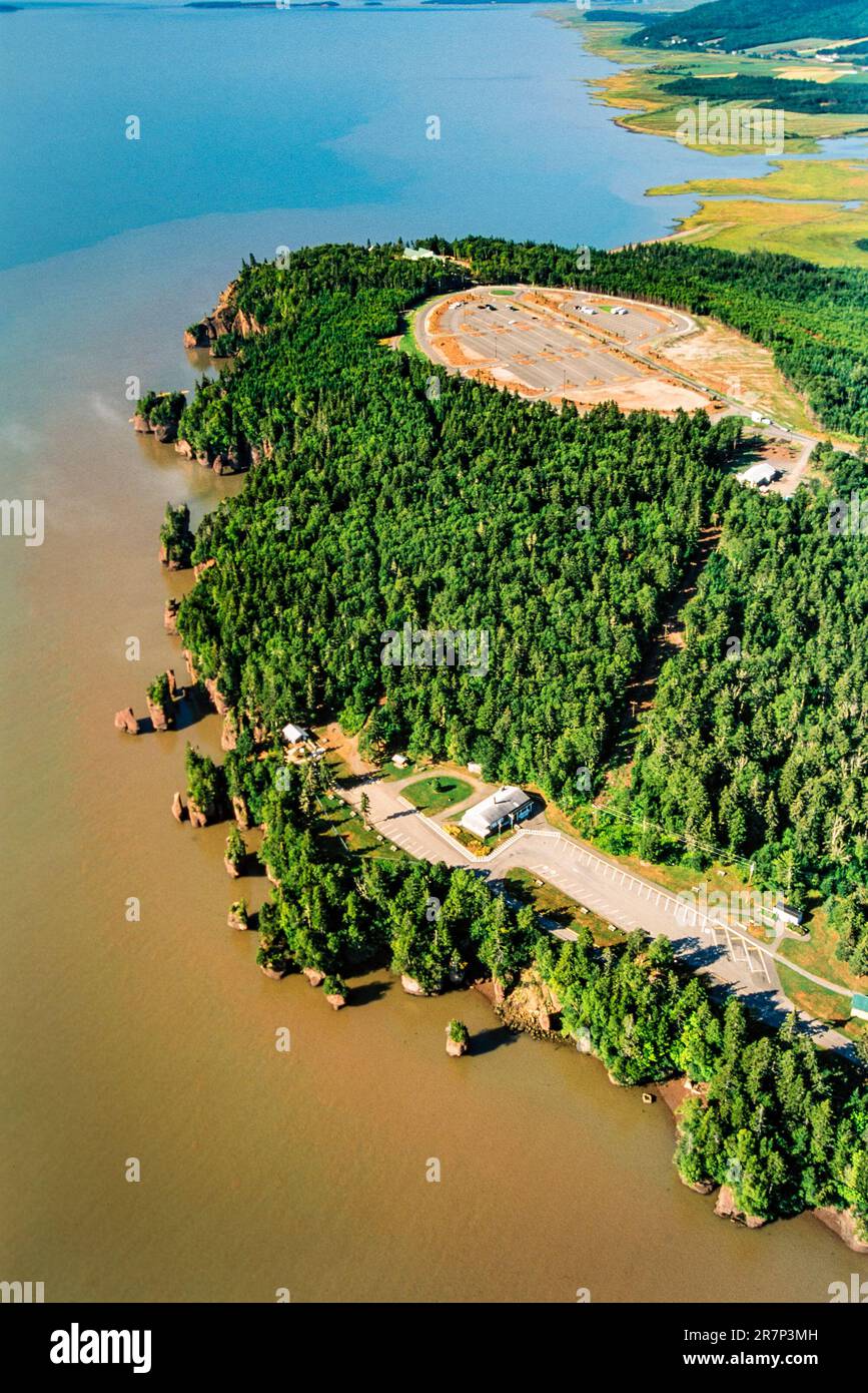 Aerial of Hopewell Rocks, New Brunswick, Canada Stock Photo - Alamy