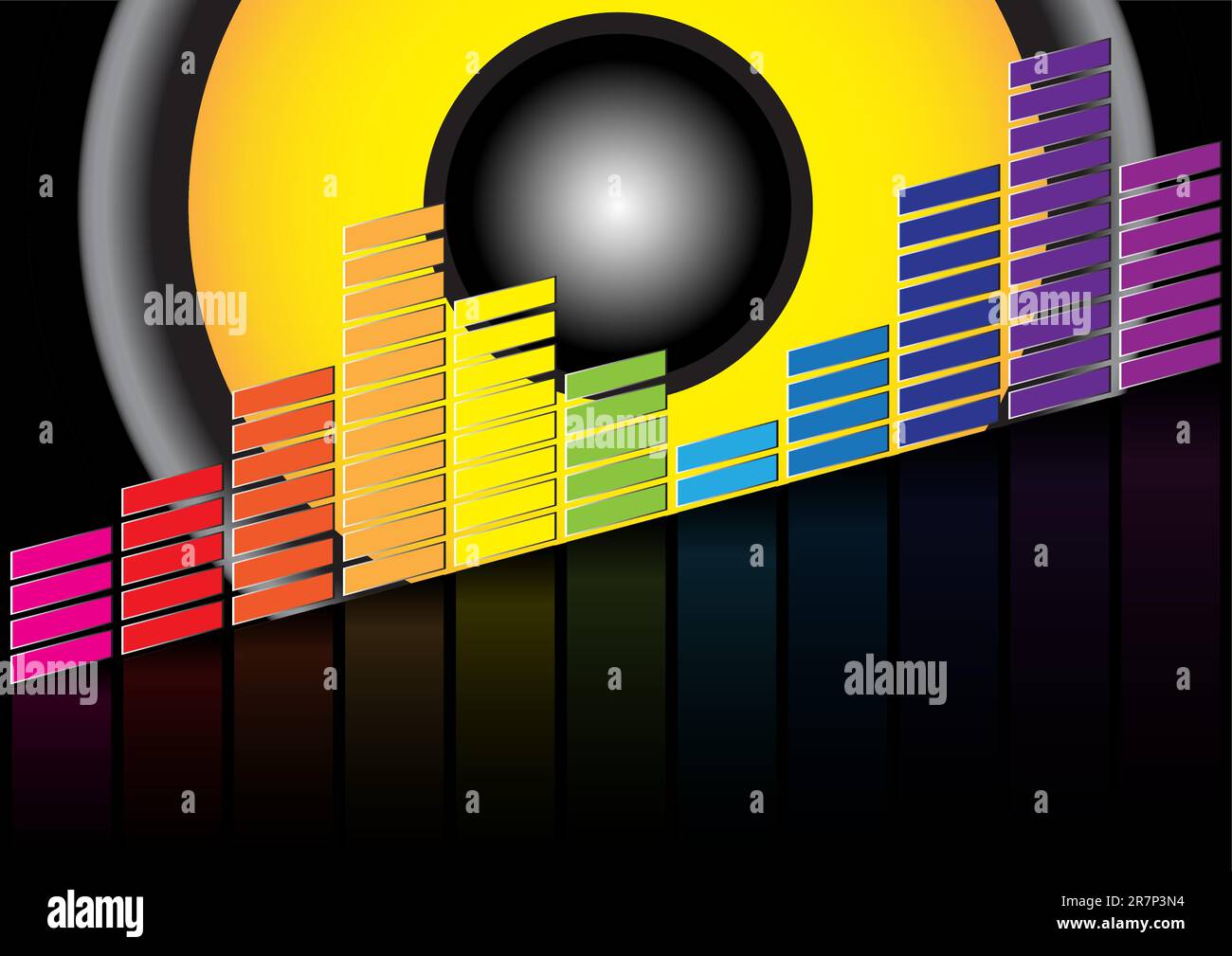 Party Background - Equalizer and Loudspeaker on Black Background Stock ...
