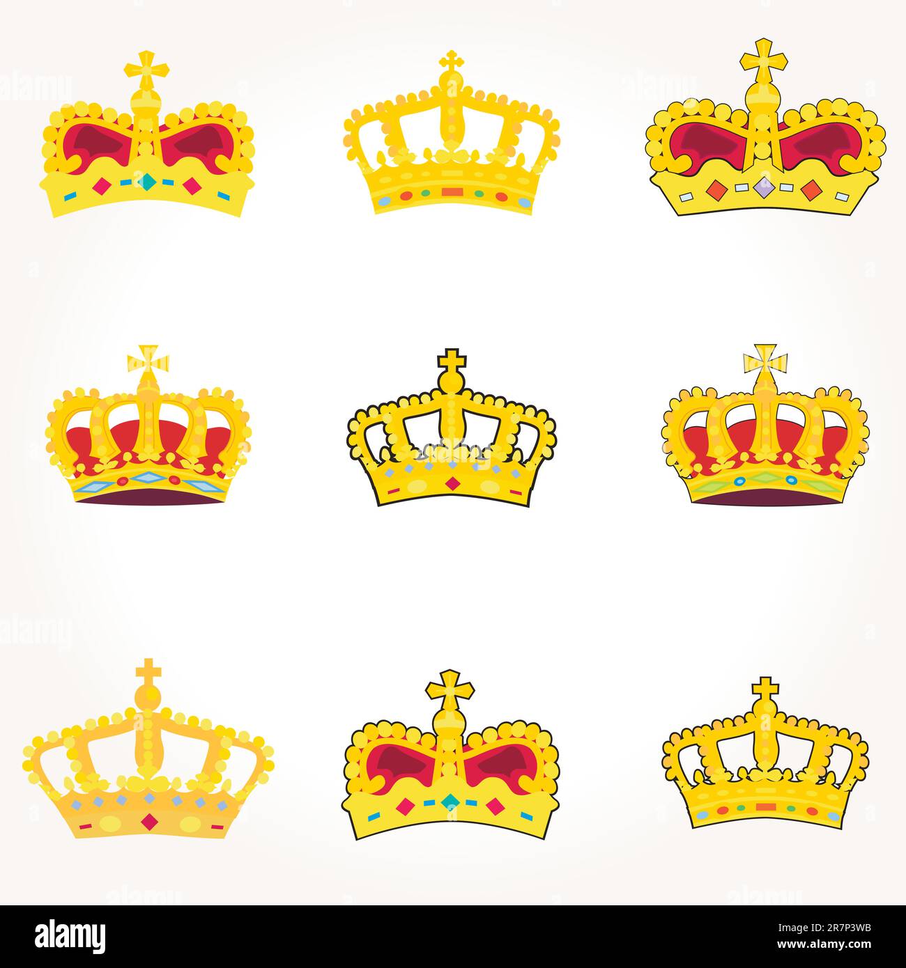 Vector set Heraldic symbols crowns Stock Vector Image & Art - Alamy