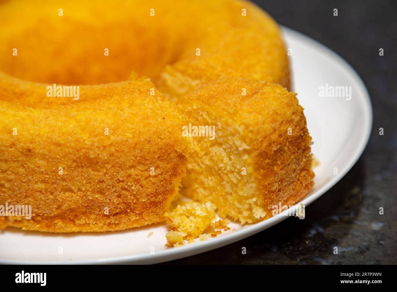 Traditional Brazilian cornmeal cake typical of the June festivities ...