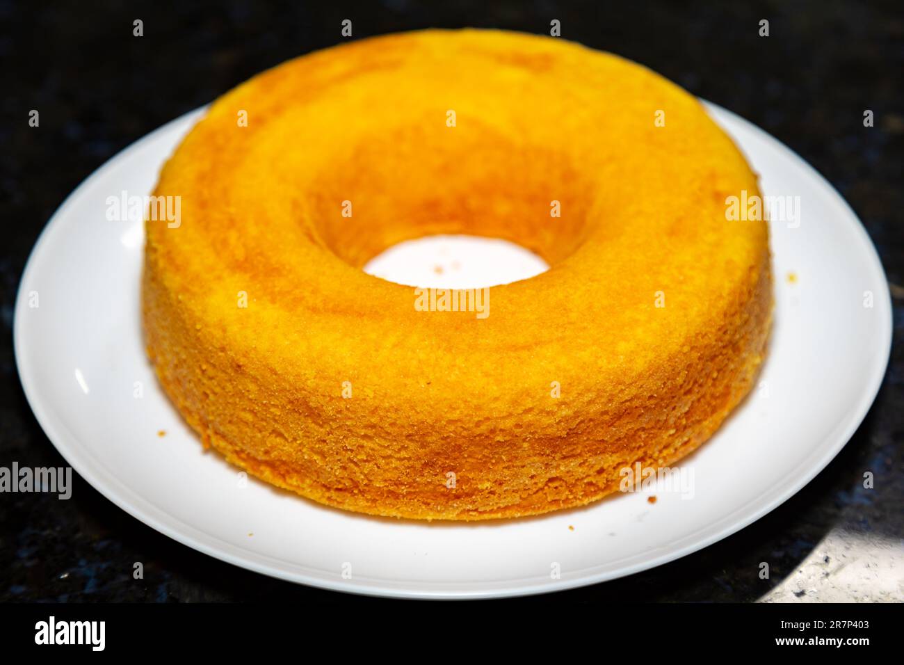 Traditional Brazilian cornmeal cake typical of the June festivities ...