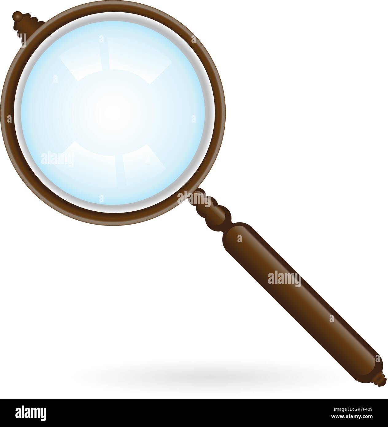 Realistic magnifying glass. Illustration on white background Stock ...