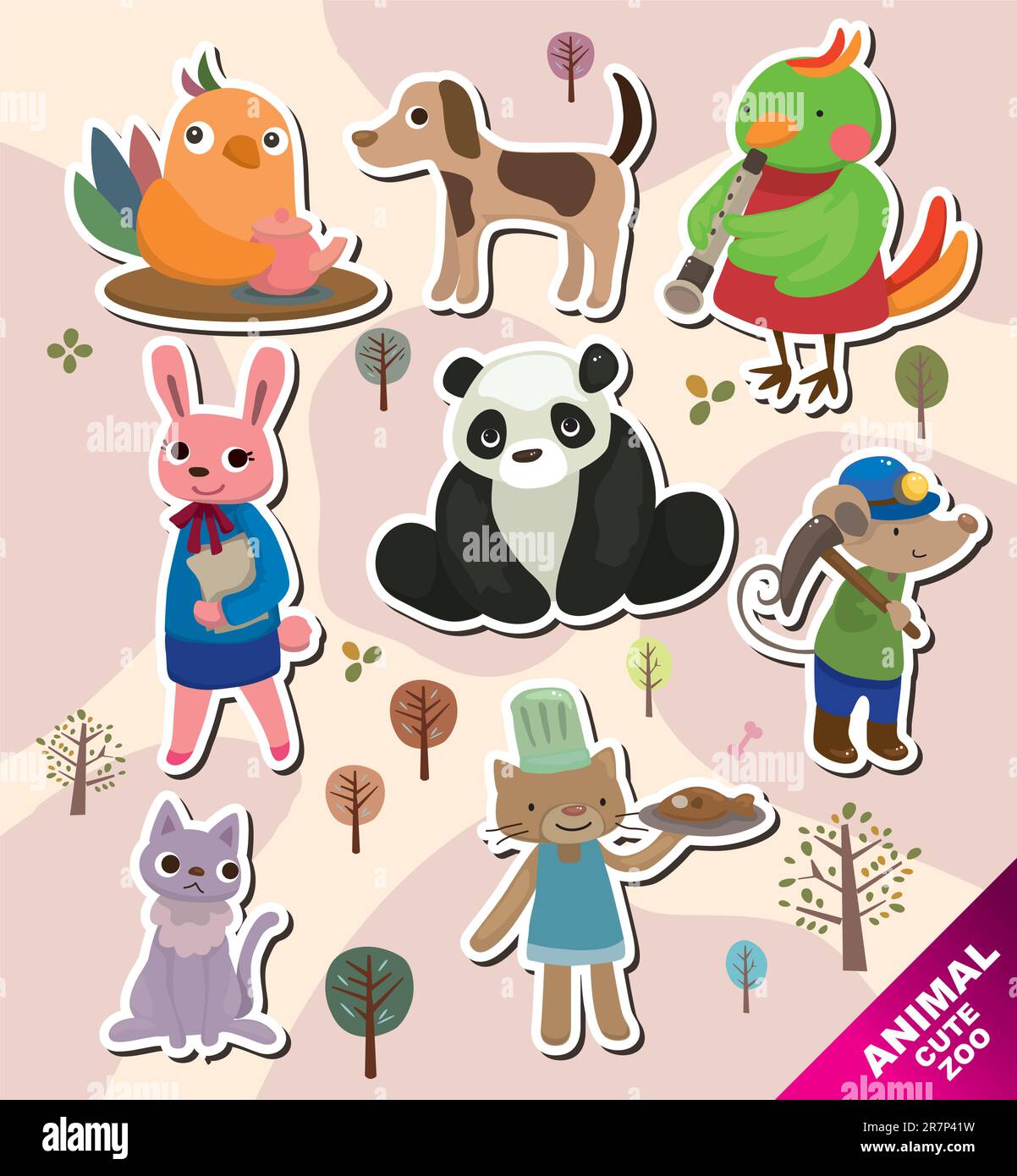 cartoon animal icons Stock Vector Image & Art - Alamy