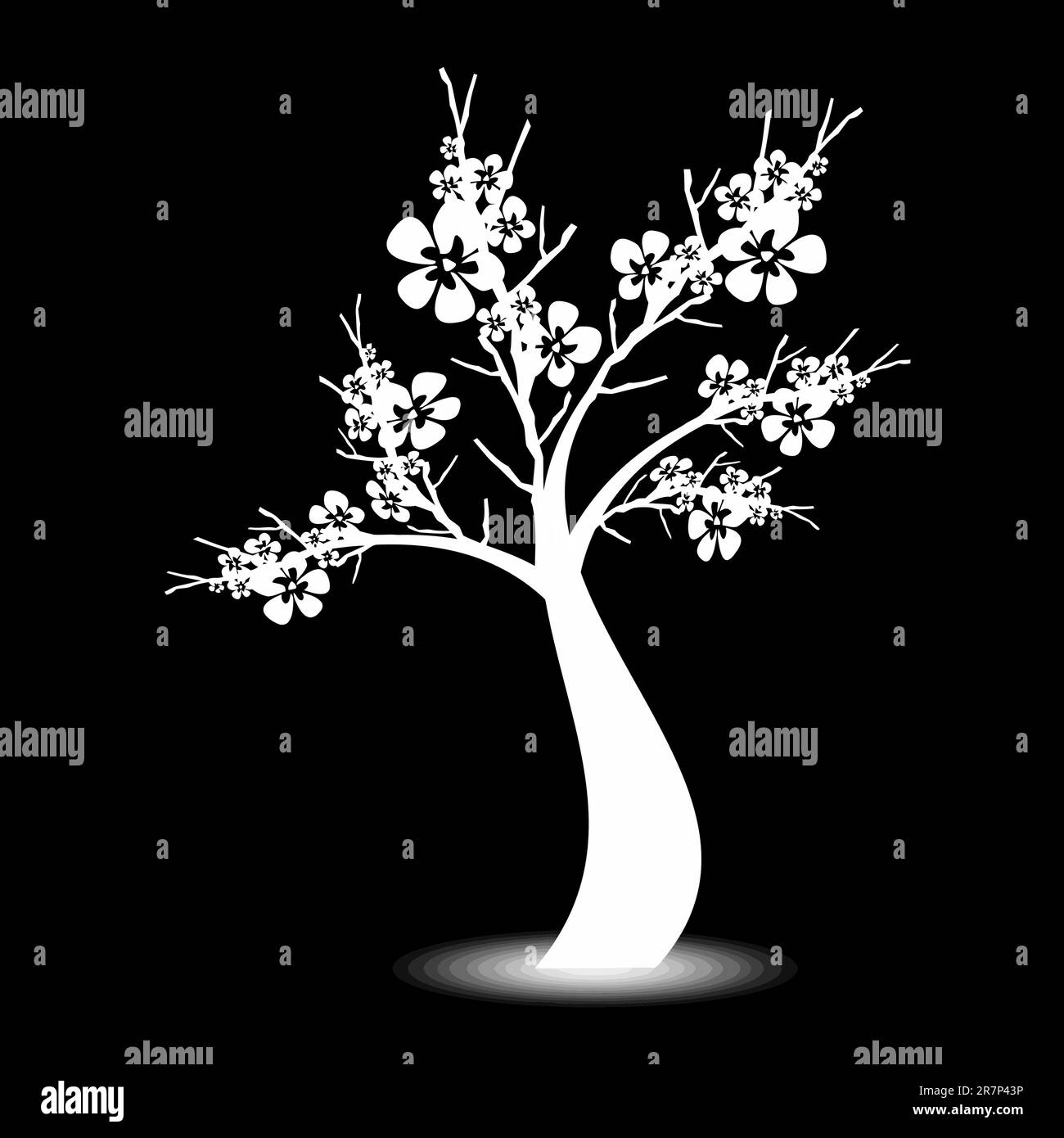 Beautiful art tree on black background Stock Vector Image & Art - Alamy