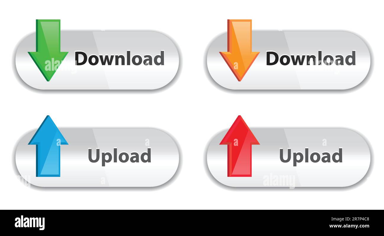 Vector set for download and upload icons for web usage Stock Vector ...