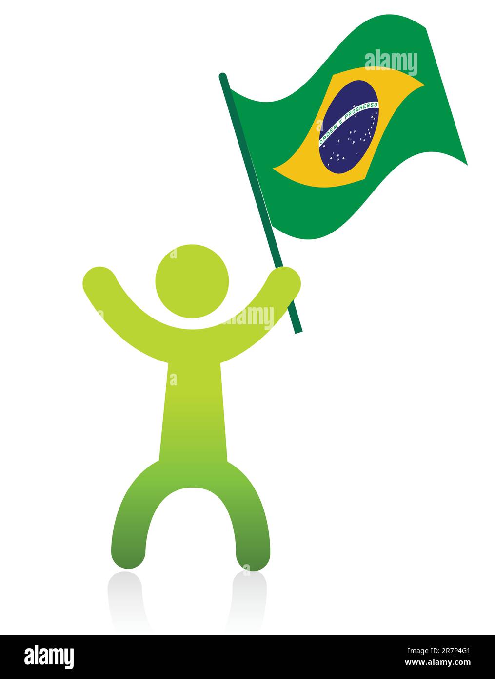Icon man waiving a Brazilian flag illustration Stock Vector Image & Art ...