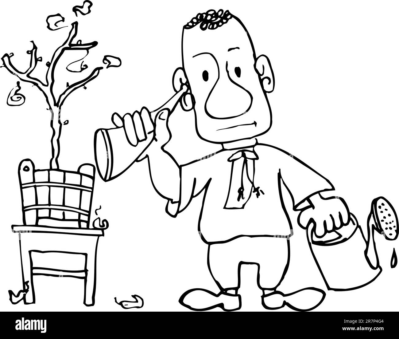 Watering plant pot Stock Vector Images - Alamy