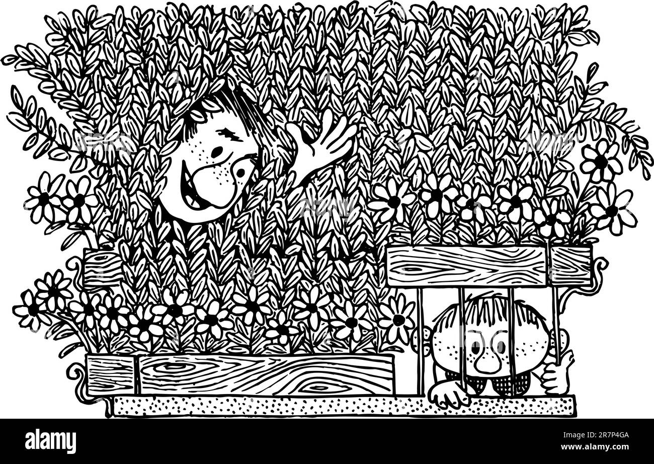 Father and son playing hide-and-seek Stock Vector Image & Art - Alamy