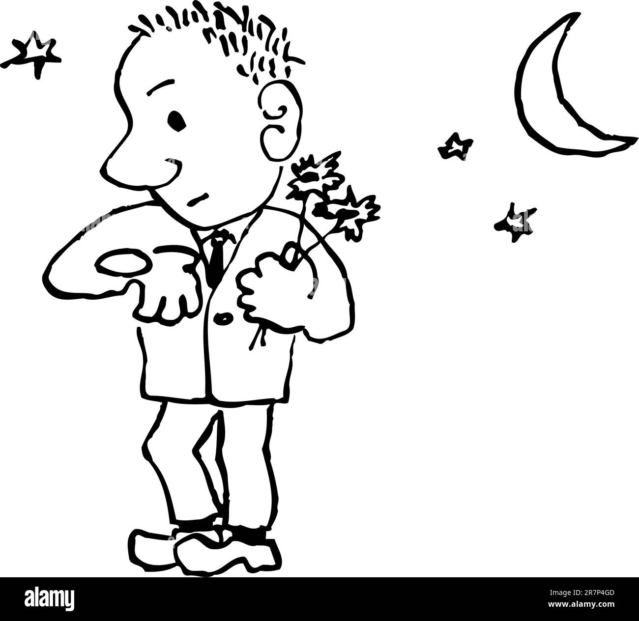 Cartoon man looking at watch hi-res stock photography and images - Alamy