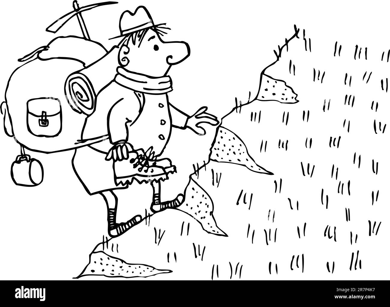 Tourist climbing hill Stock Vector Image & Art - Alamy