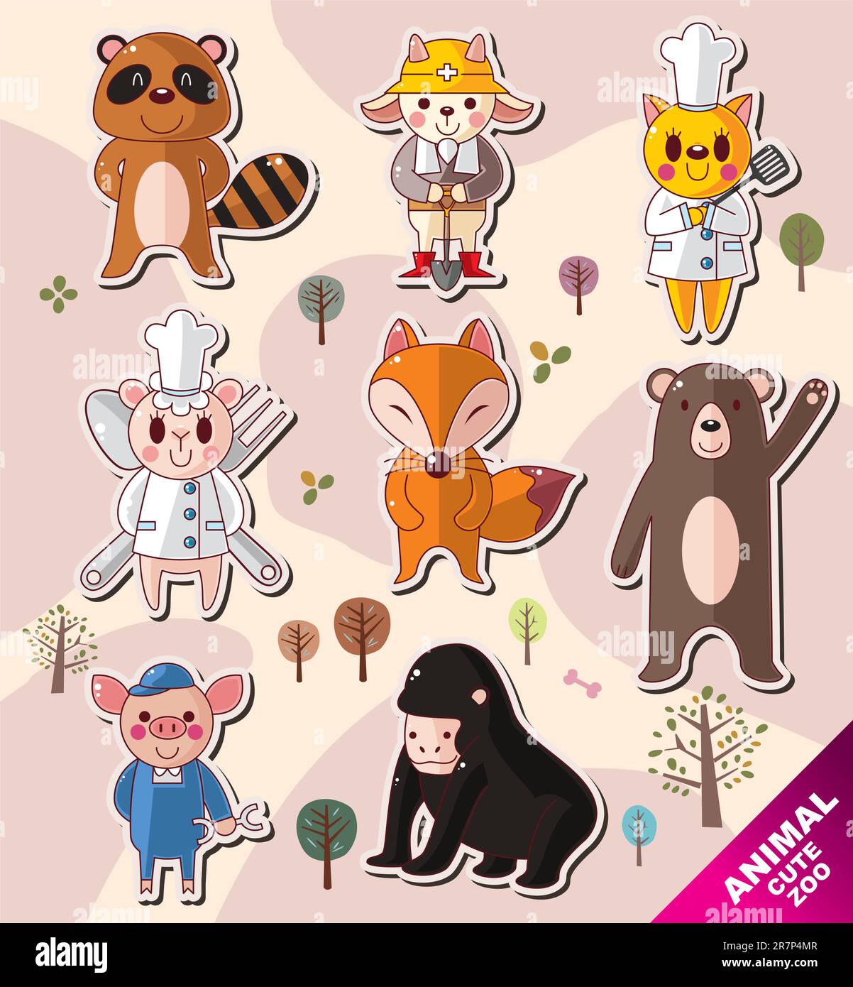 cartoon animal icons Stock Vector Image & Art - Alamy