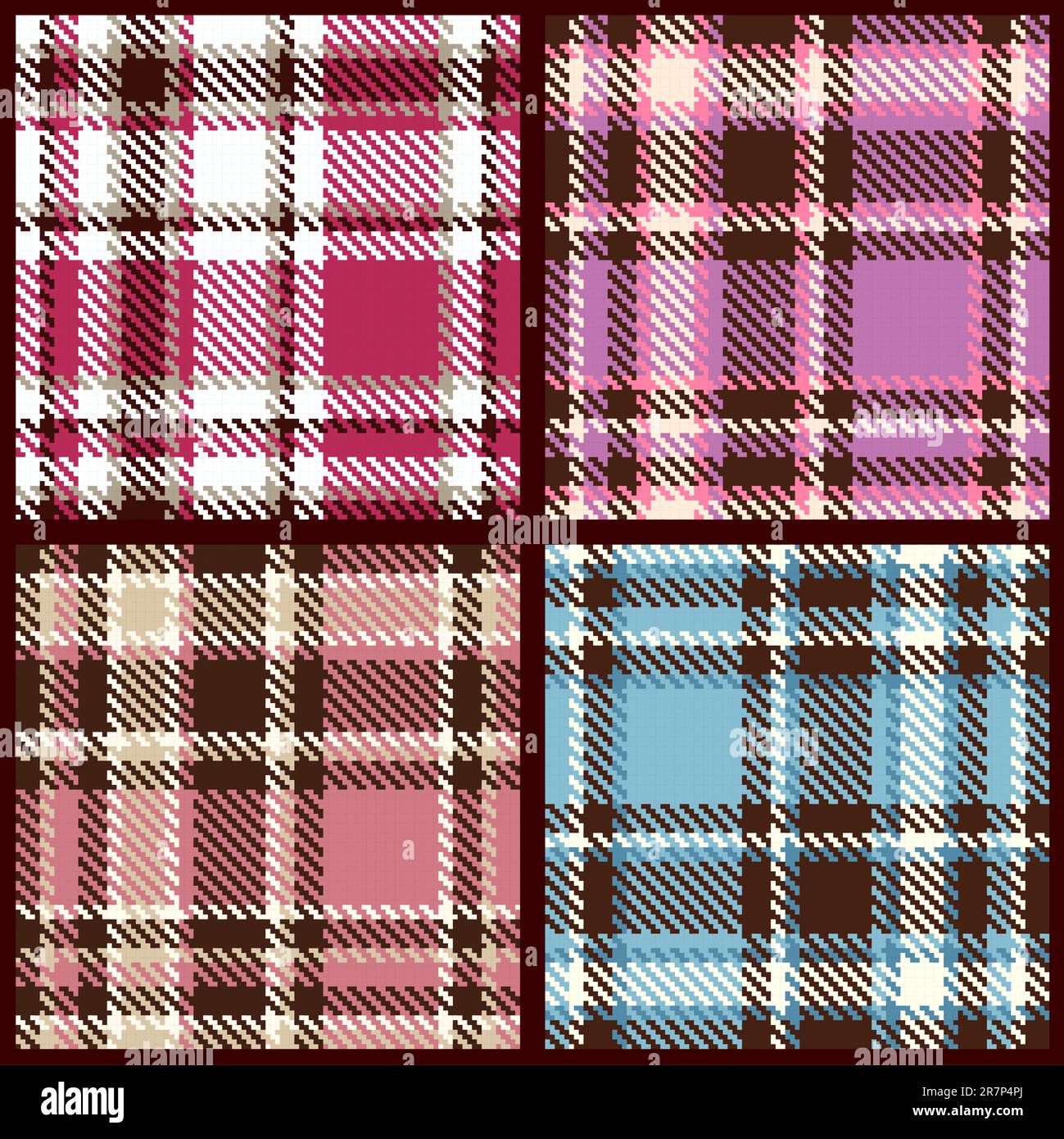 set of seamless checkered vector pattern Stock Vector Image & Art - Alamy