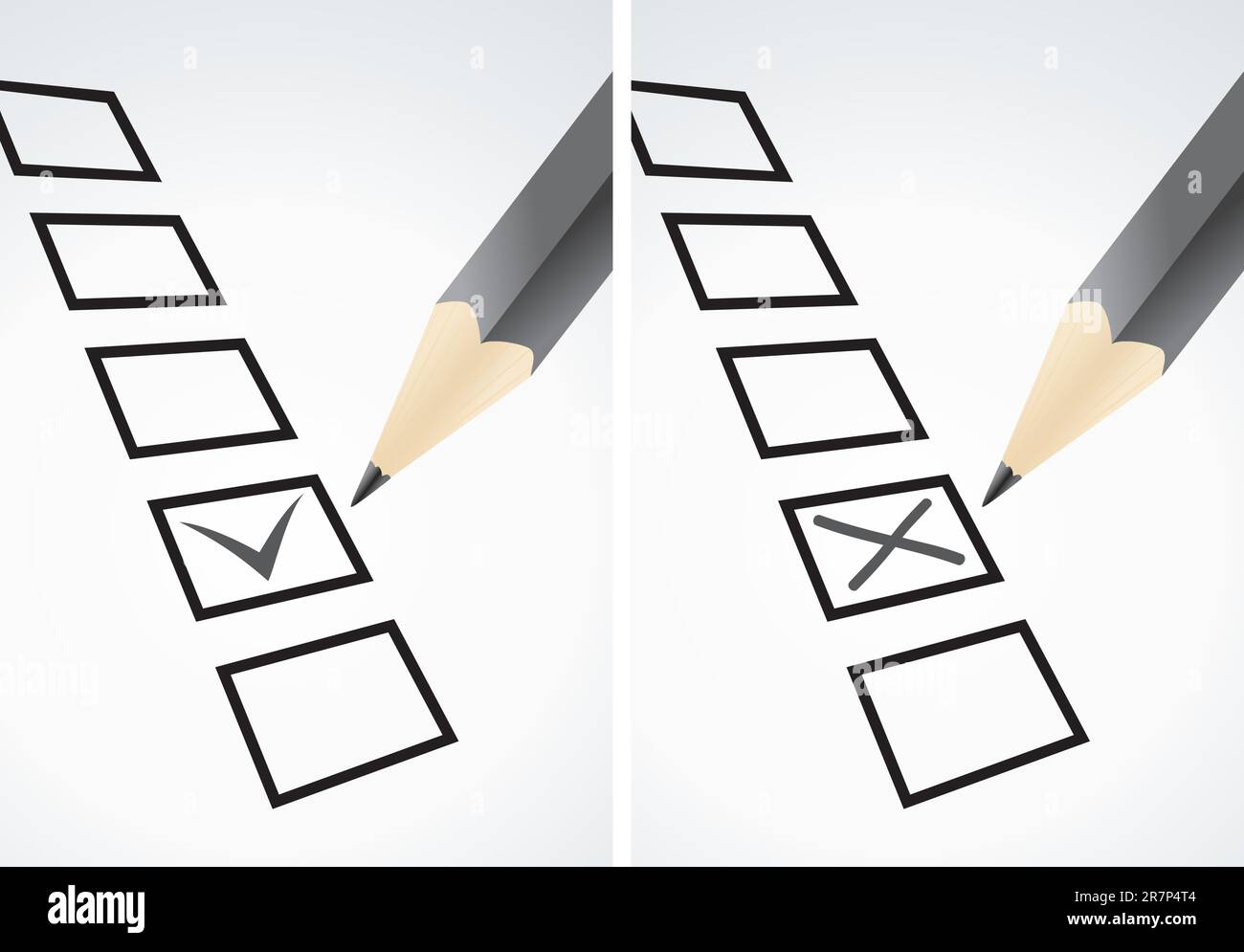 Markings in pencil in a test sheet Stock Vector Image & Art - Alamy