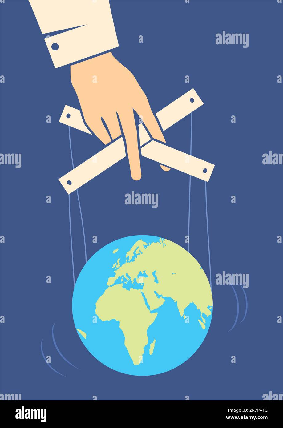 Hand controls the Earth like a puppet Stock Vector Image & Art - Alamy