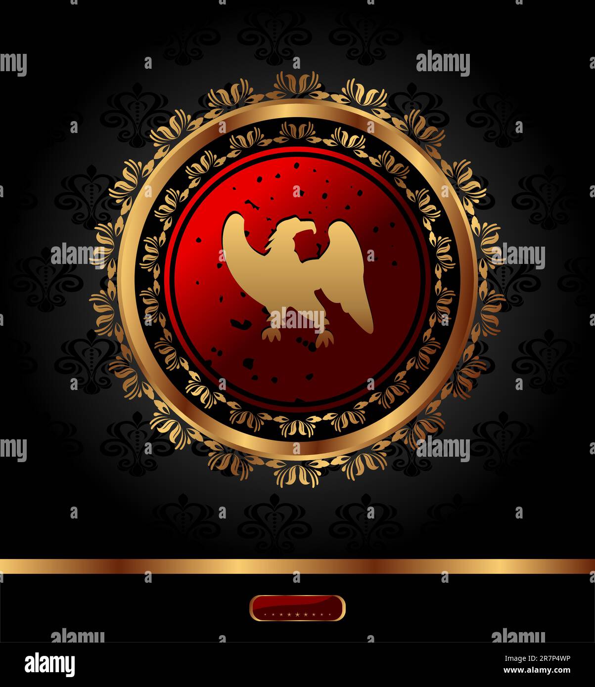 Illustration golden medallion with heraldic eagle - vector Stock Vector ...