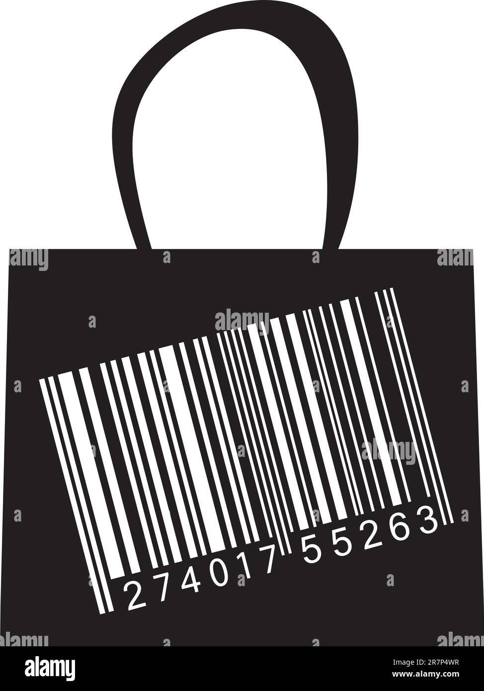Vector illustration of a fashion bag with bar-code Stock Vector Image ...