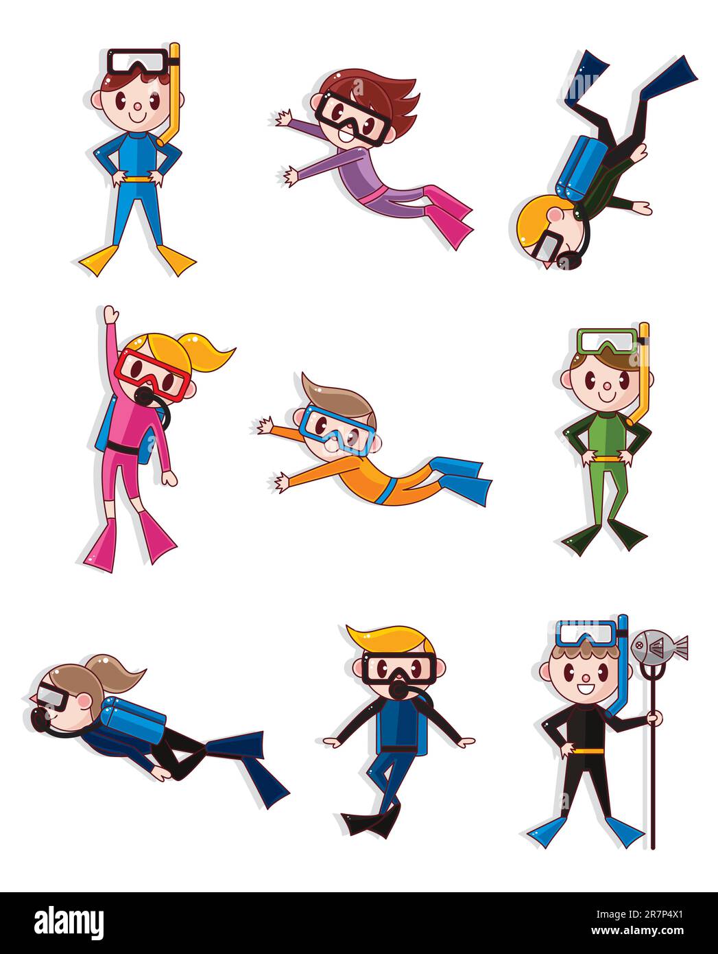 cartoon diver icons Stock Vector Image & Art - Alamy