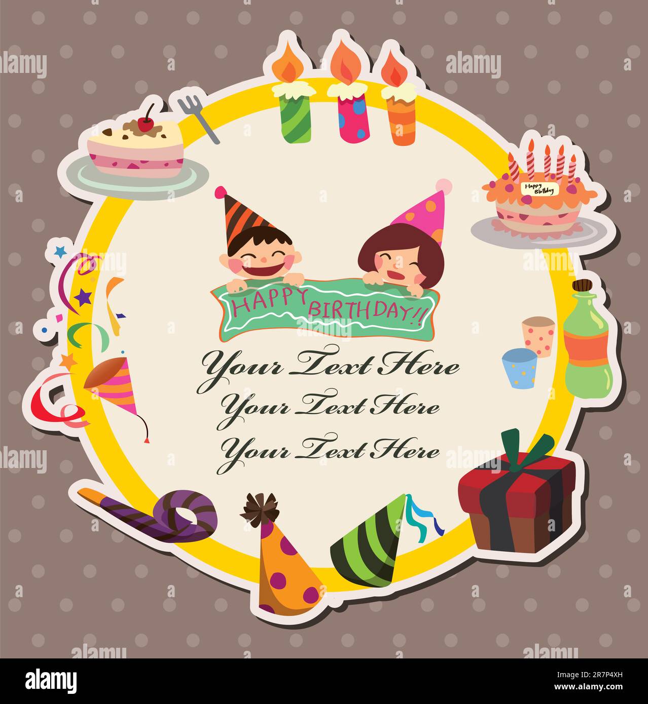 Cartoon birthday card Stock Vector Image & Art - Alamy