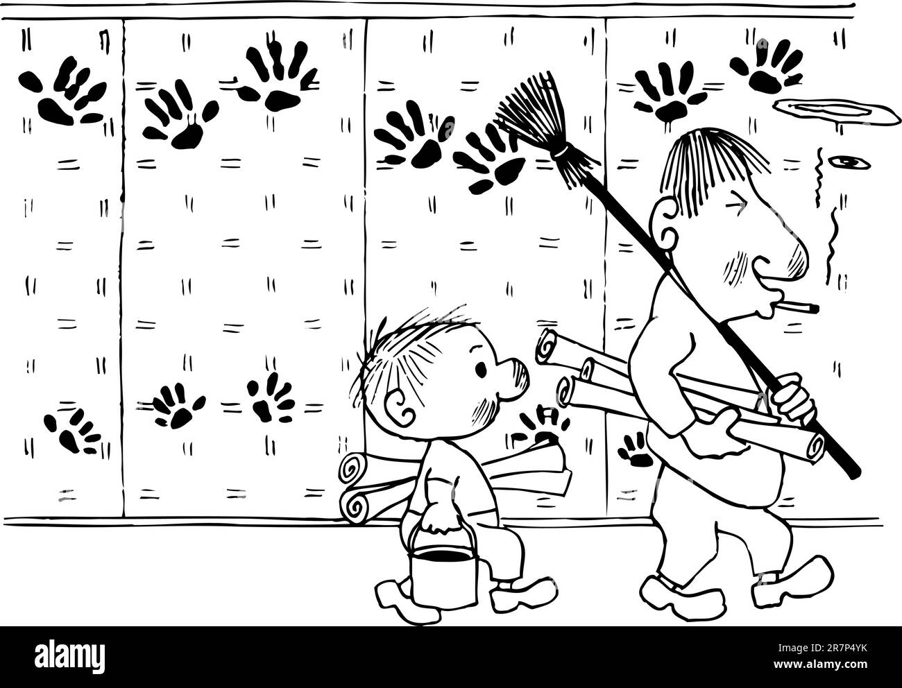 Wall painting design home Stock Vector Images - Alamy