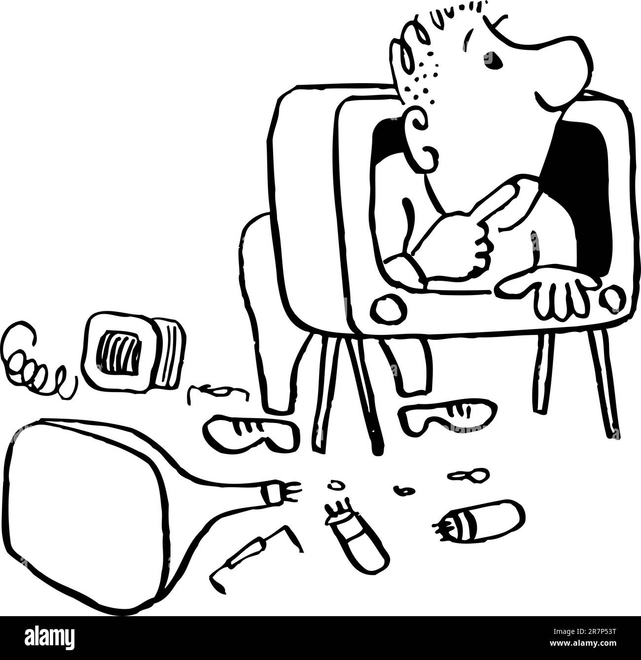 Engineer of the color television Stock Vector Images - Alamy