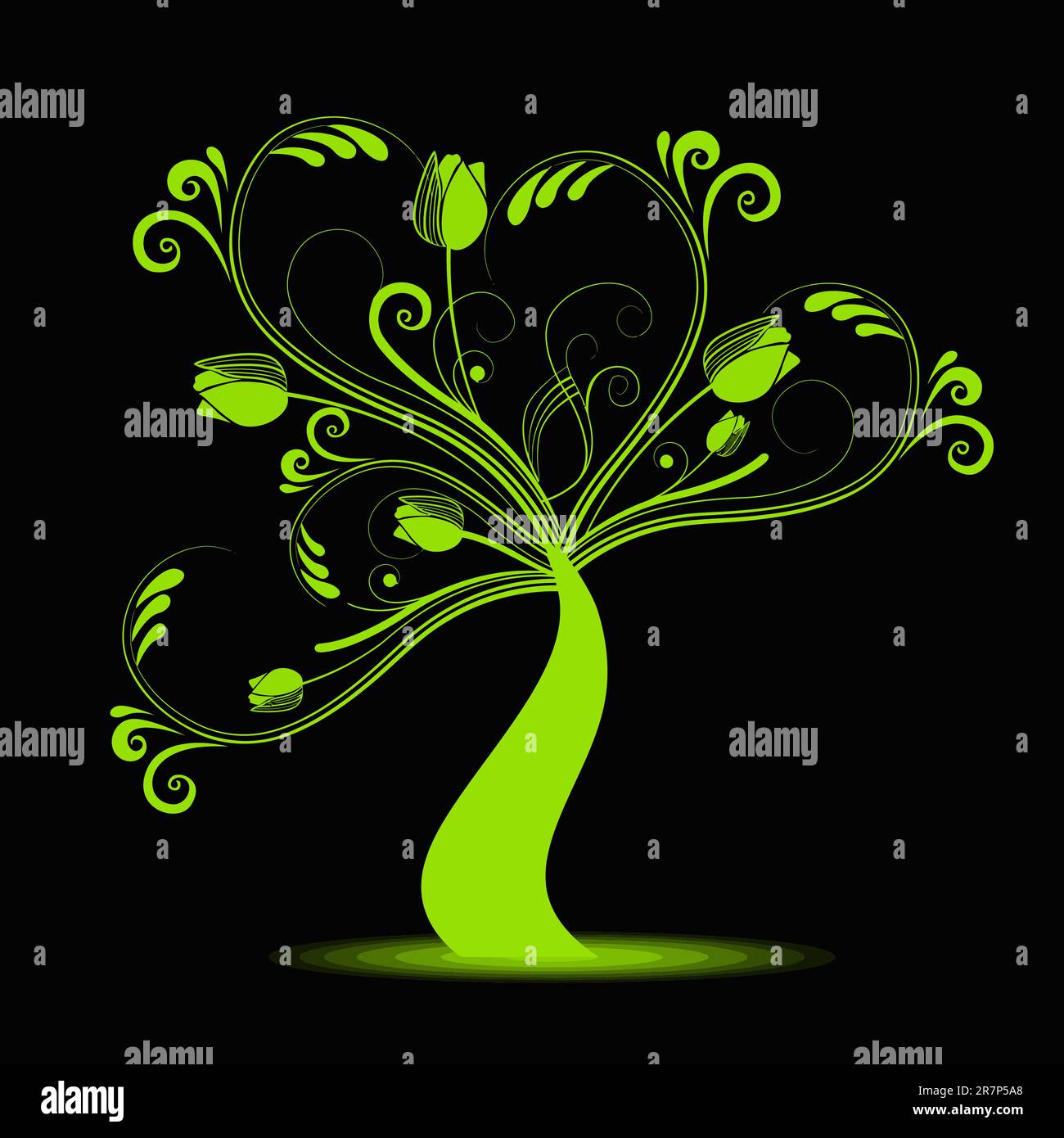 Beautiful abstract art tree on white background Stock Vector Image ...