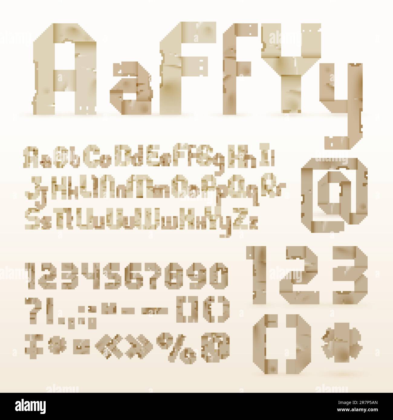 Vintage old paper origami alphabet. Vector font Stock Vector Image ...