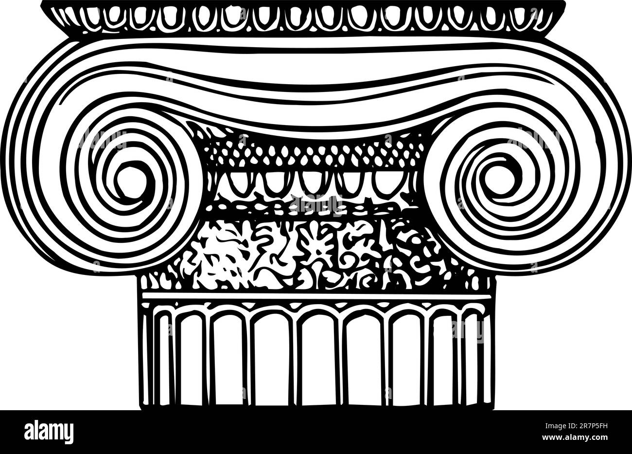 Ionic Column Isolated On White Stock Vector Image And Art Alamy