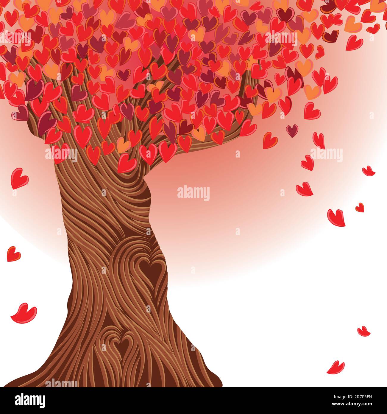 Valentine tree vector, heart. Love card. Wedding background Stock ...