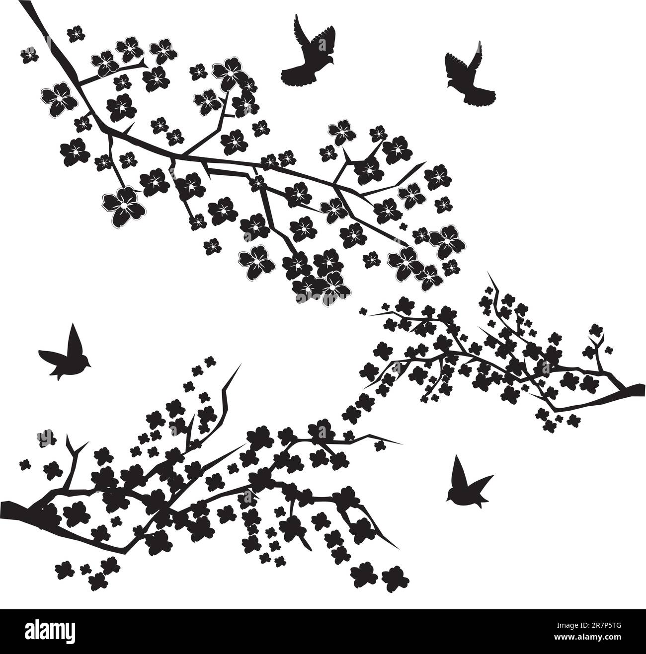 Vector illustration of floral branches Stock Vector Image & Art - Alamy