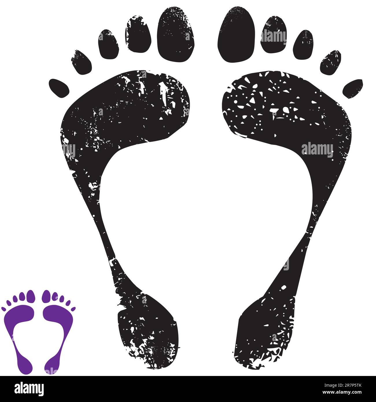 Footprint grunge icon, detailed vector image. Design element ...