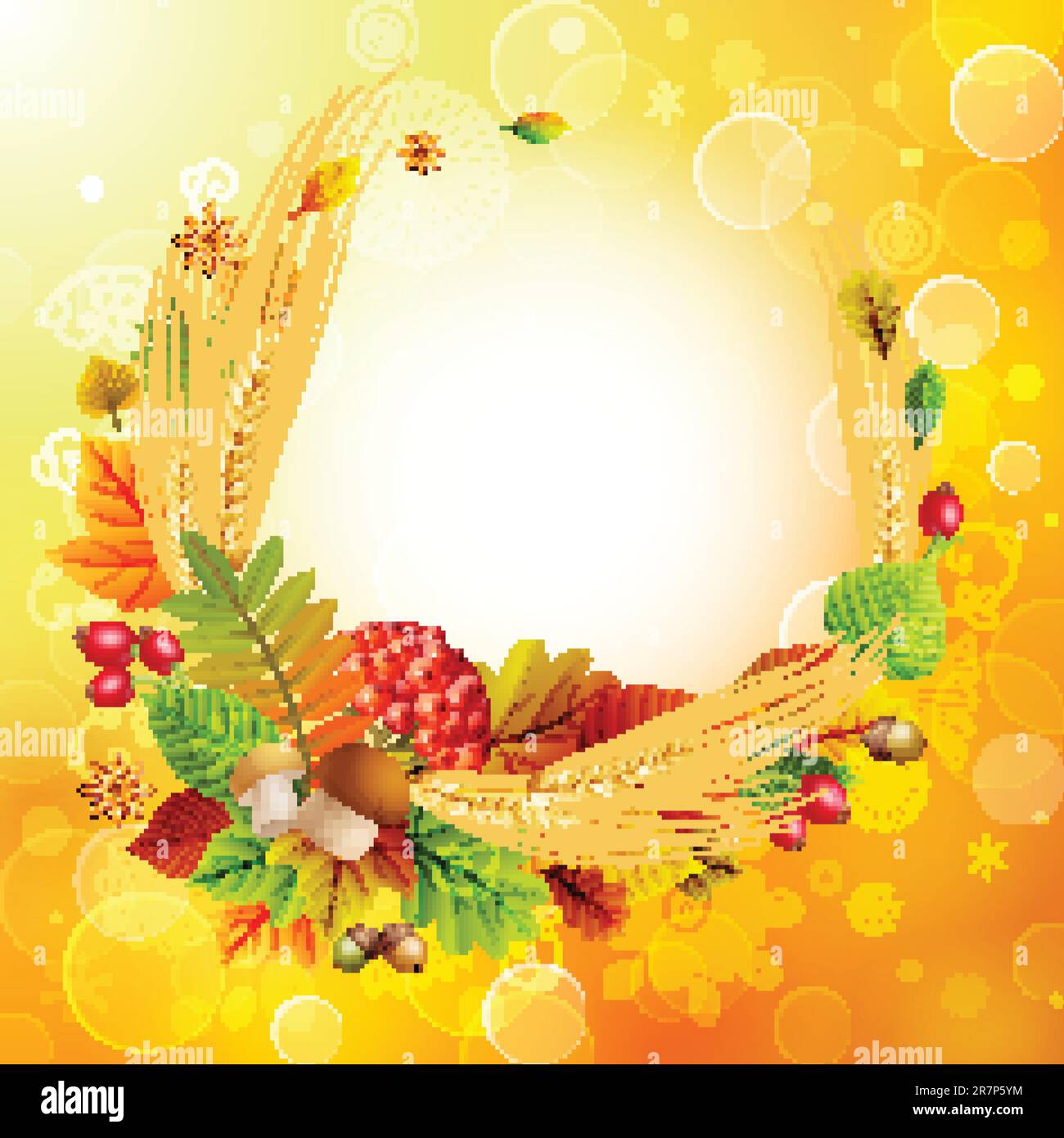 Autumn background with colorful leaves and place for text. Vector ...