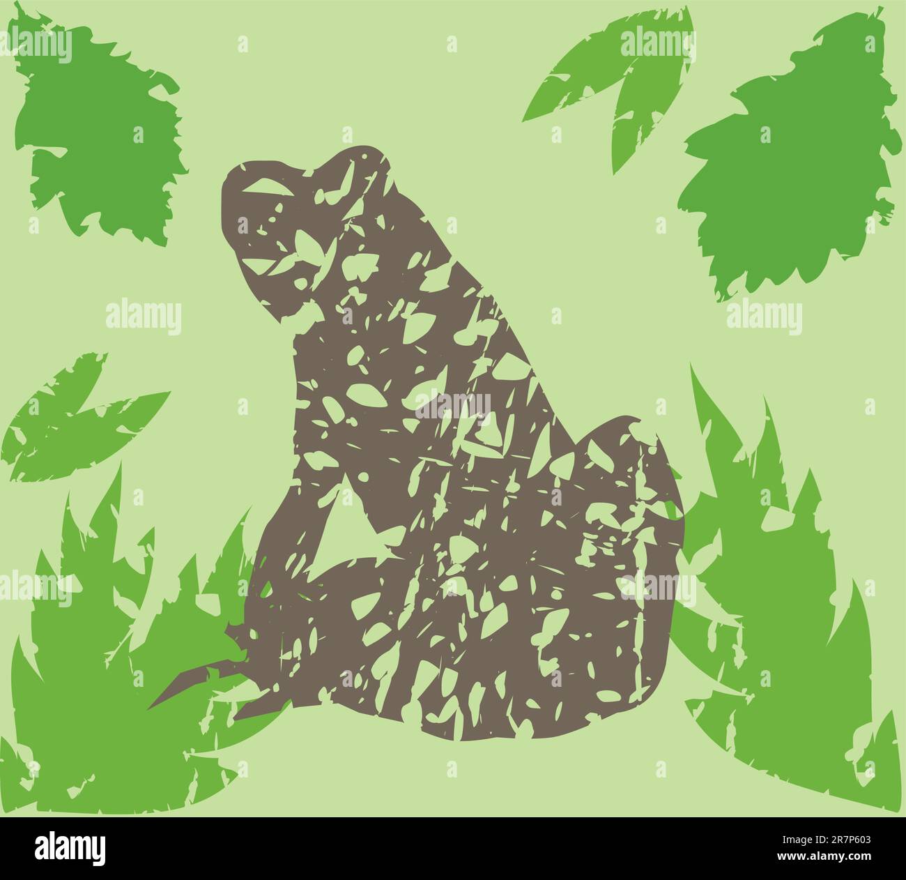 Vector illustration of grunge frog on grunge background Stock Vector ...
