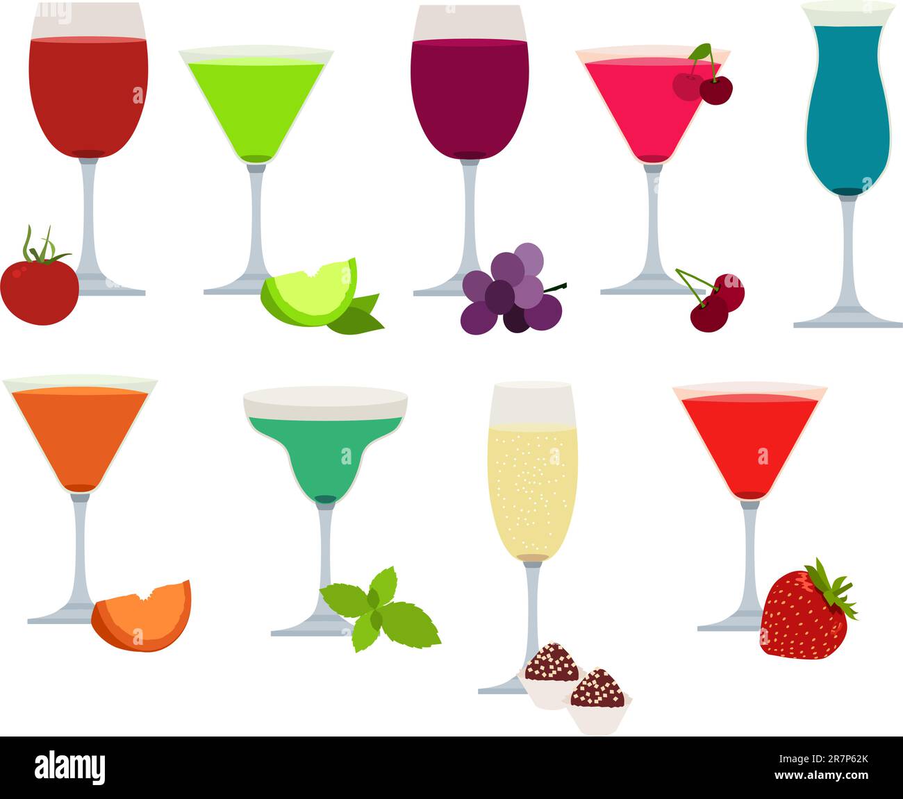 Nine party drinks isolated on white background Stock Vector Image & Art ...