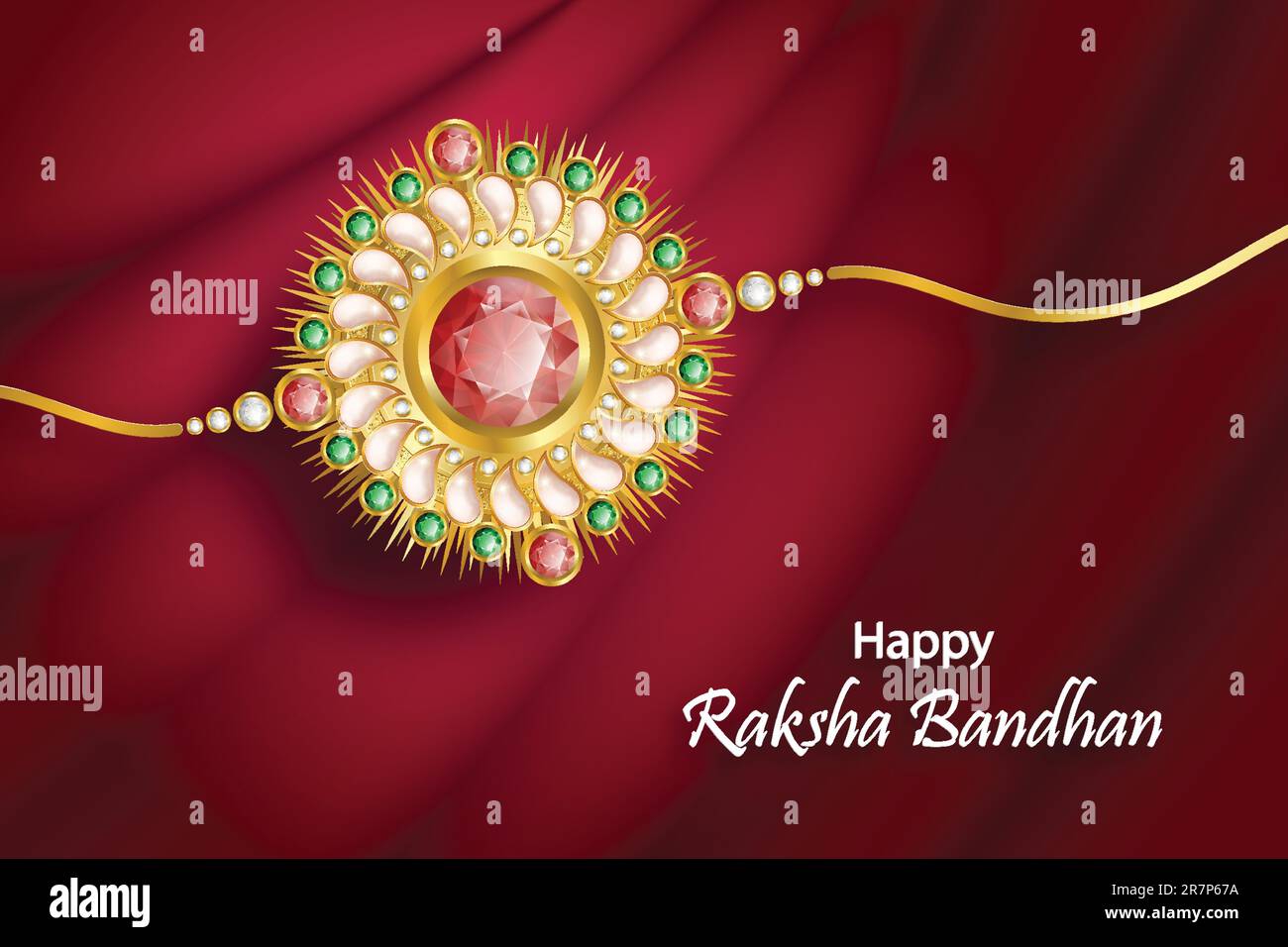 Happy Raksha Bandhan, the Indian festival, with rakhi elements and ...